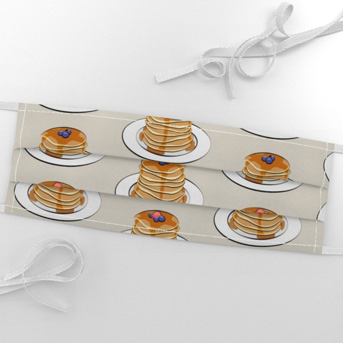 Pancake Breakfast Fabric Pancakes With Berries on Beige by - Etsy