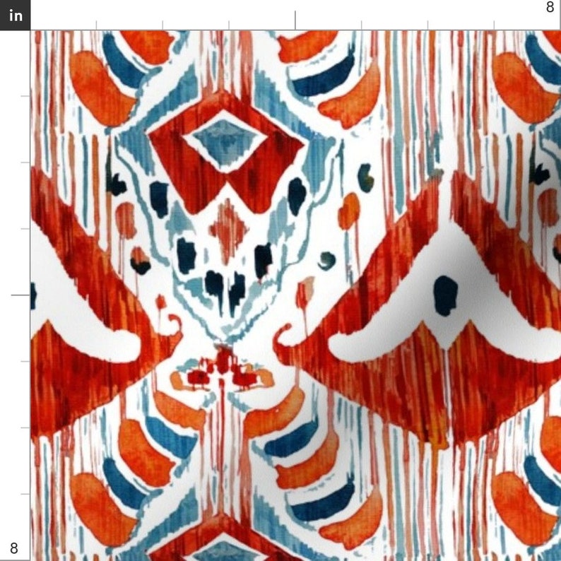 Red Ikat Fabric Balinese Red Ikat by Tasiania Abstract Red - Etsy