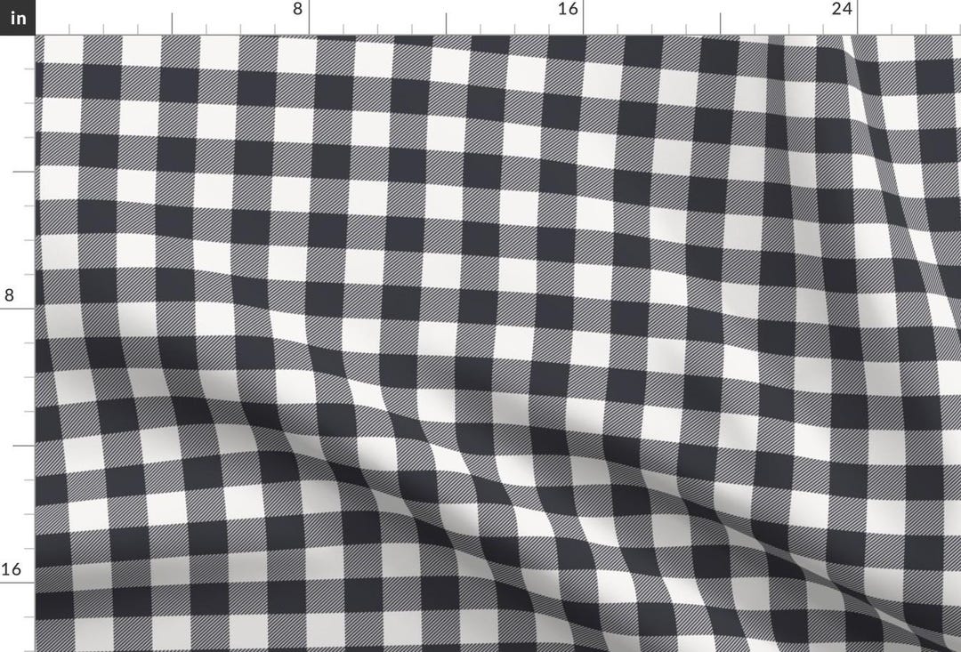 Gray Plaid Fabric - Plaid by Littlearrowdesign - Grey Black White ...