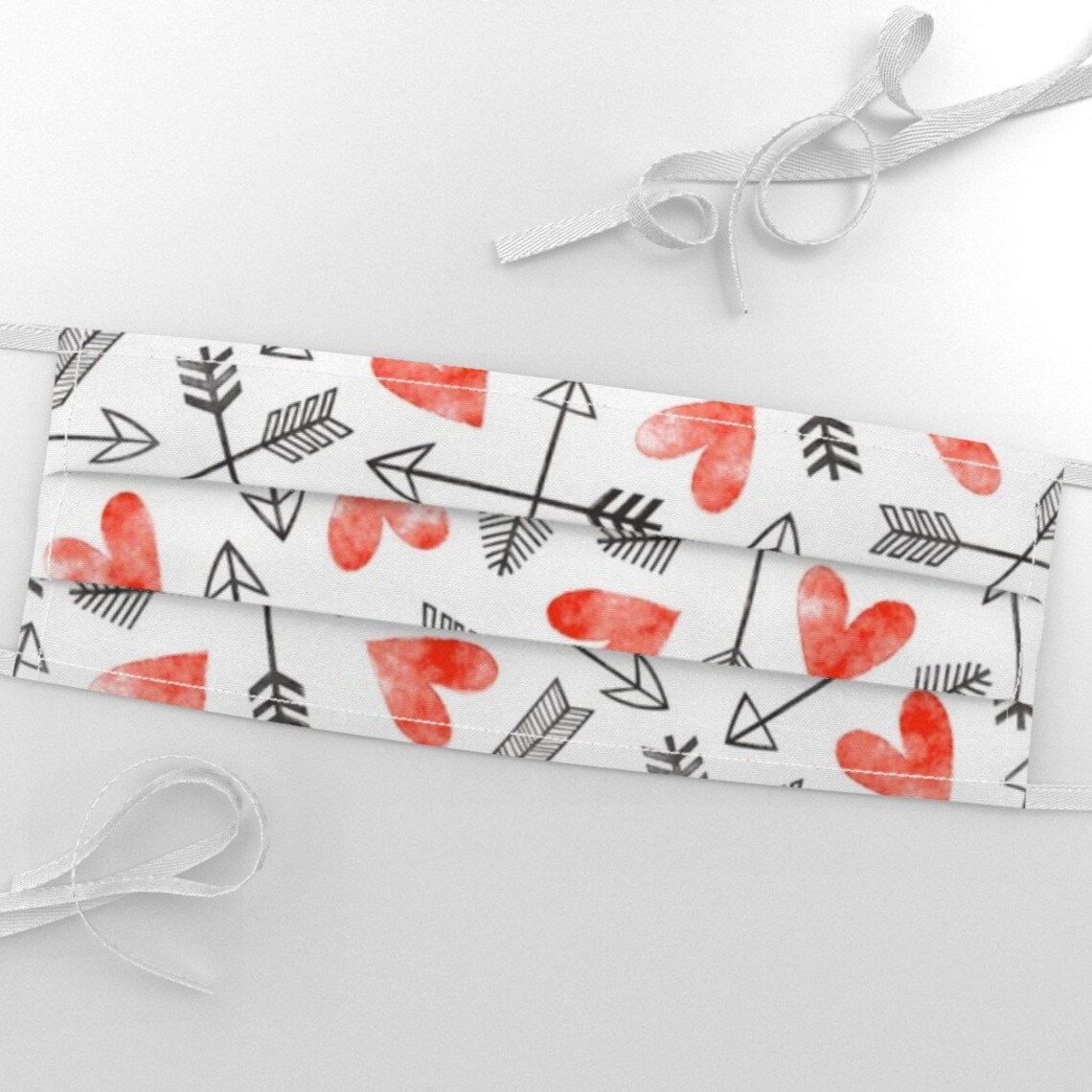 Arrow Fabric Arrows And Watercolor Hearts Love Valentine Red | Etsy