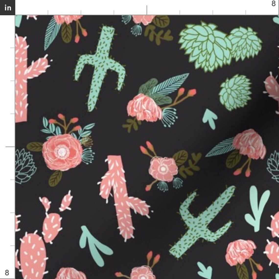 Cactus Fabric Cactus Floral Fabric Southwest Flower Cactus - Etsy