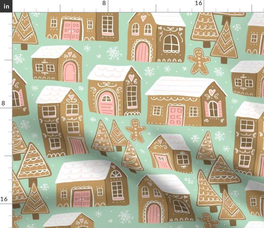 Gingerbread Houses Fabric Gingerbread Village by Robyriker - Etsy