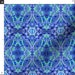 Blue Abstract Fabric Midnight Damask by Edsel2084 Diamond - Etsy