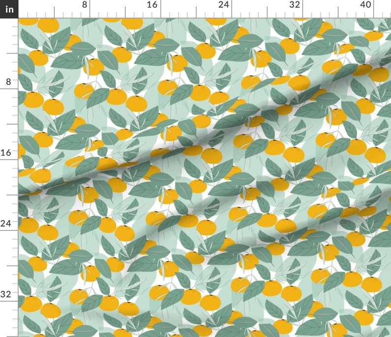 Tangerines Fabric Tangerines By Mirimo Design Oranges | Etsy