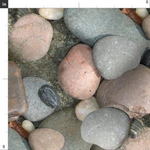 River Stones Fabric Love on the Rocks by Peacoquettedesigns Earth ...