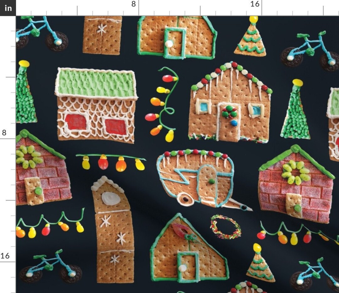 Gingerbread Fabric Gingerbread Houses // Festive Christmas - Etsy