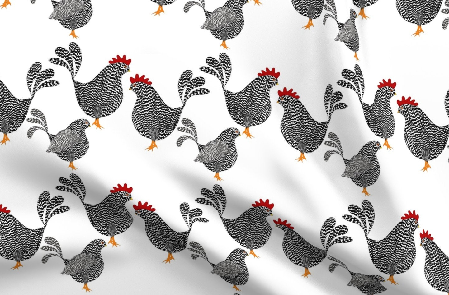 Chicken Rooster Fabric Chick Chick Chickens By | Etsy