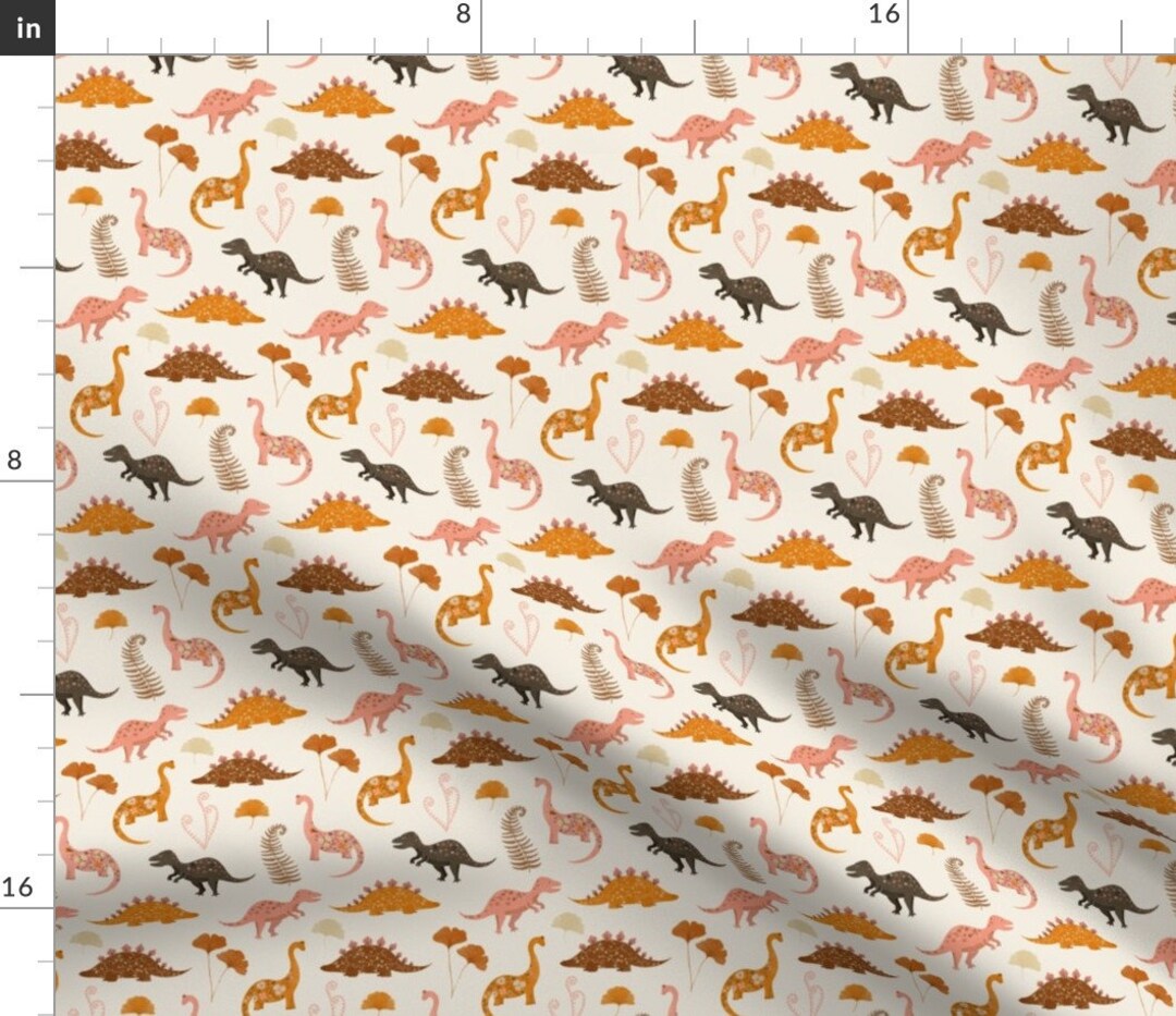 Earth Tone Dinosaurs Fabric Pretty Dinos Mask Scale by ...