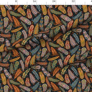 Patterned Fall Feathers Design Fabric Fabulous Feathers by ...