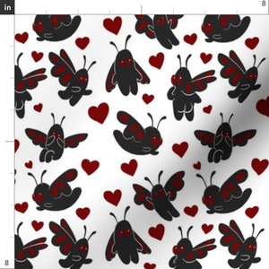Black and White Fabric Mothman Love by Recently_deceased_art Cute Red ...