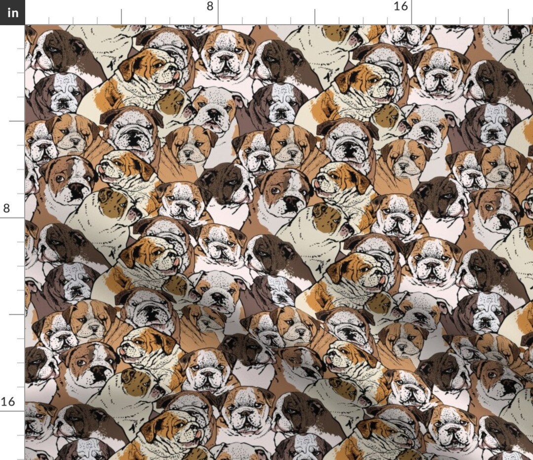 Bulldog Illustration Fabric Social English Bulldog by Huebucket English ...