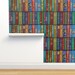 Books Wallpaper Bright by Peacoquettedesigns Red Blue Green Books ...
