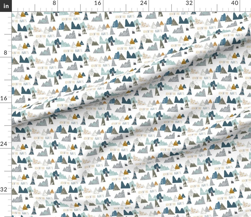 Adventure Fabric Adventure Awaits small White by Nouveau - Etsy