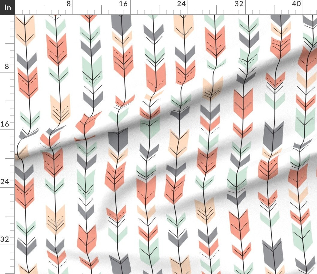 Arrow Fabric Fletching Arrows // Coralgreymintpeach by - Etsy