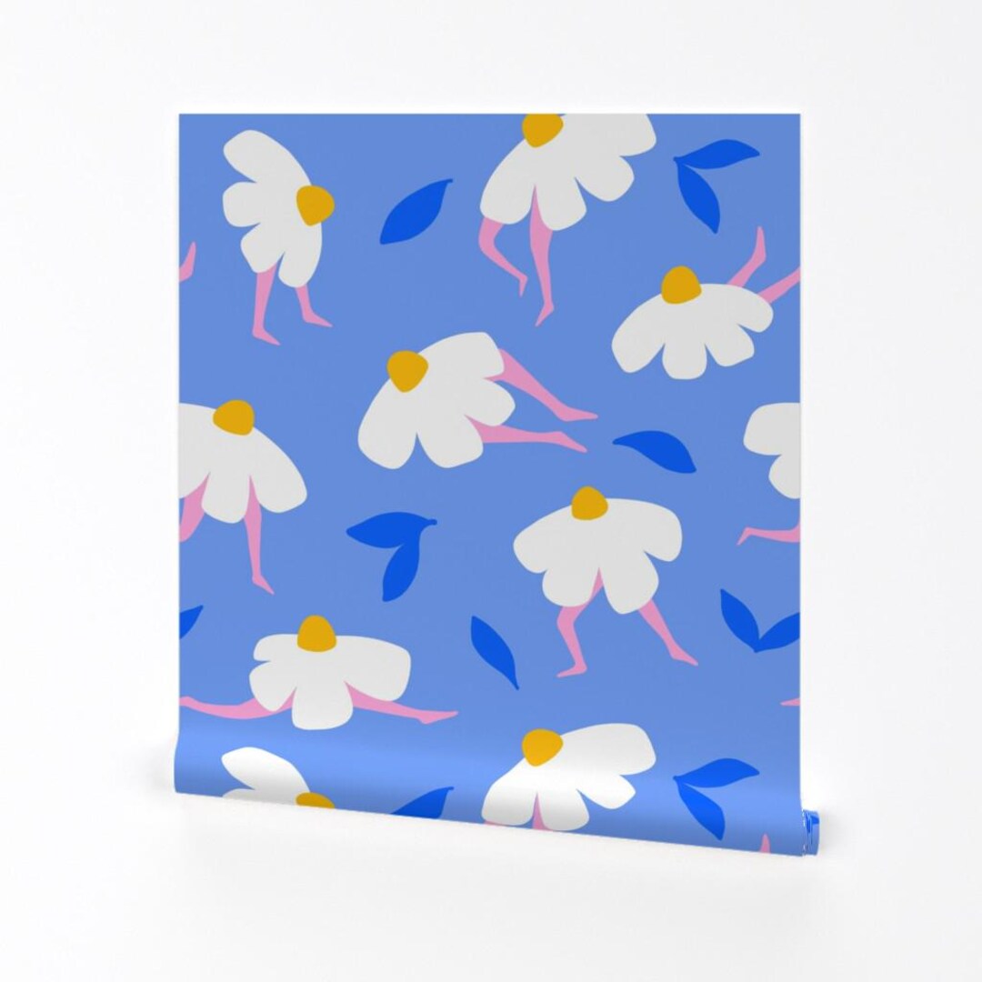 Weird Flower Removable Peel and Stick Wallpaper - Boho Floral Whimsical ...
