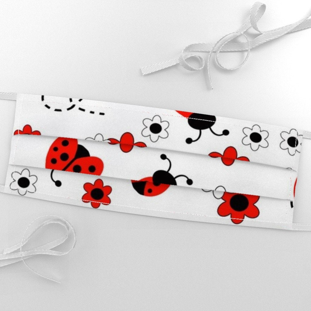 Ladybug Fabric Red Ladybug Floral by Decamp Studios Cute | Etsy