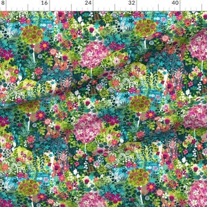 Bold Spring Garden Fabric Monet's Garden by Sarah Treu Floral Flowers ...