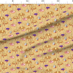 Pancake Breakfast Fabric Flapjack Stack by Pattysloniger Hotcake Breakfast Kawaii Hipster Food ...