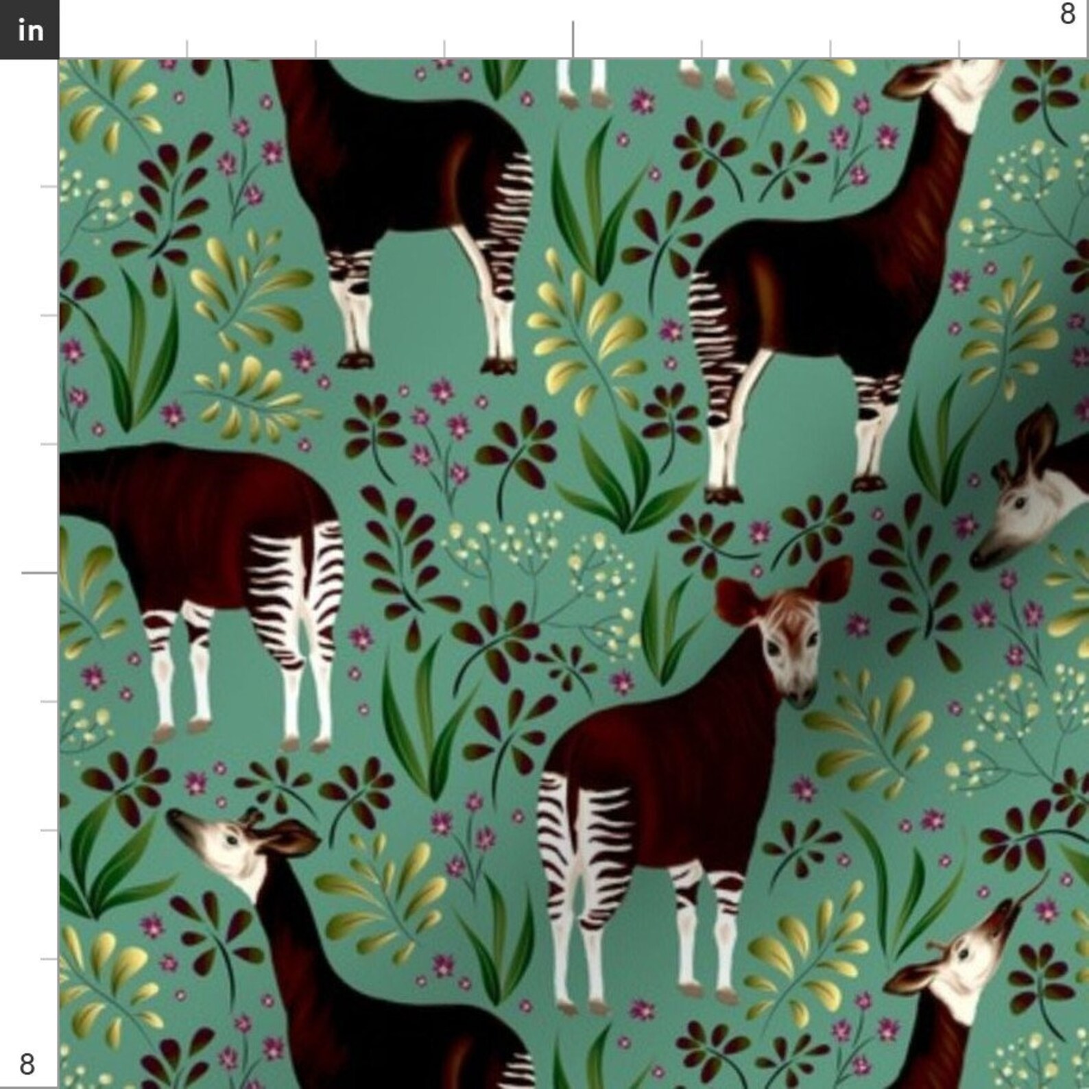 Animalier Safari Okapi Fabric Okapi Animalier by Artypeaches | Etsy