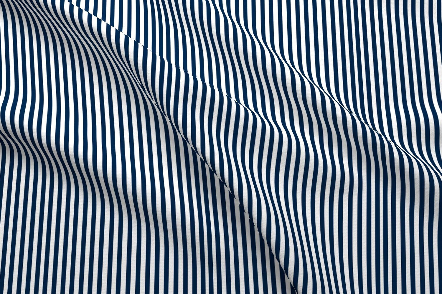 Vertical Navy White Stripe Fabric Perfectly Pinstripe In | Etsy