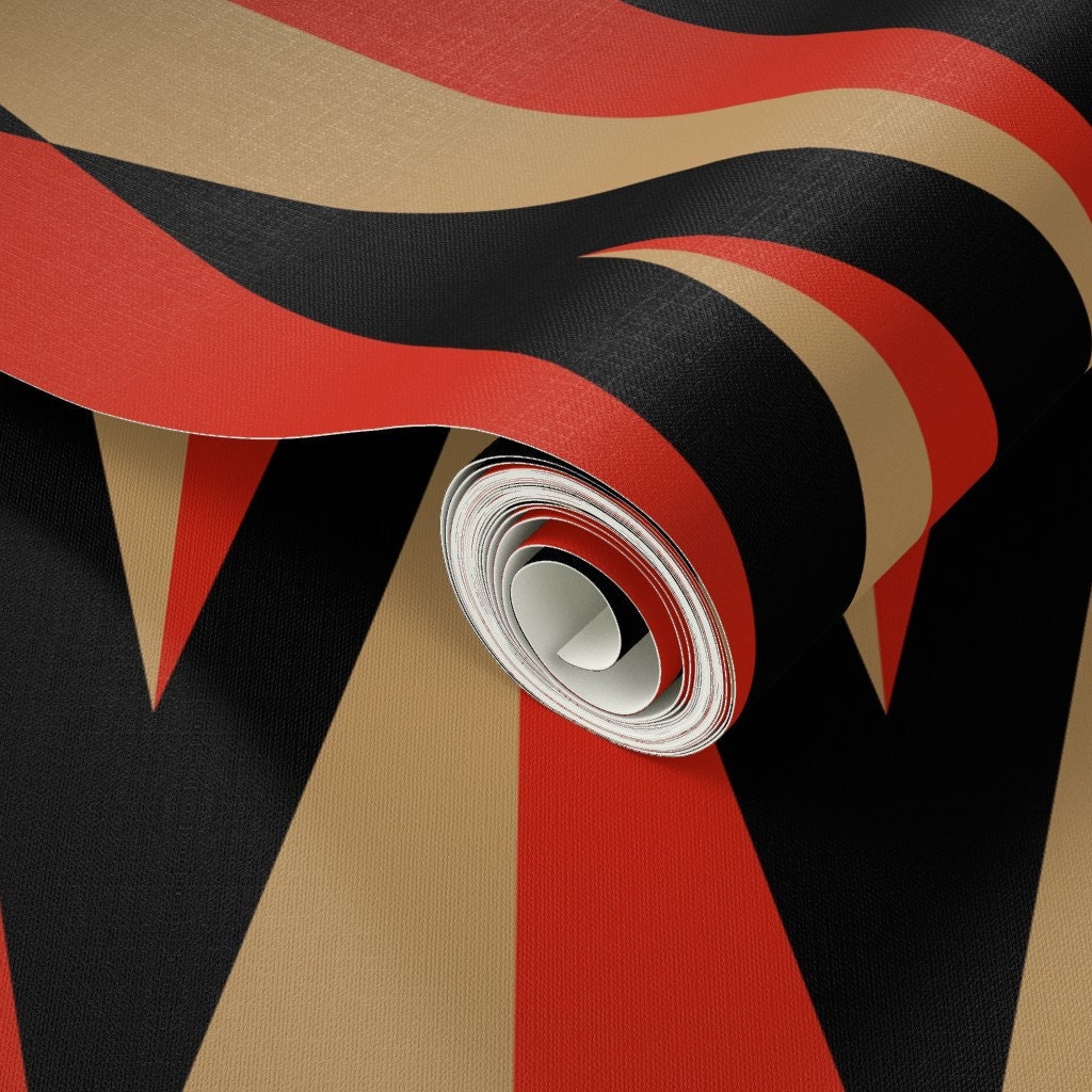 Red Diamonds Wallpaper Red and Black Geo by Thirdhalfstudios - Etsy