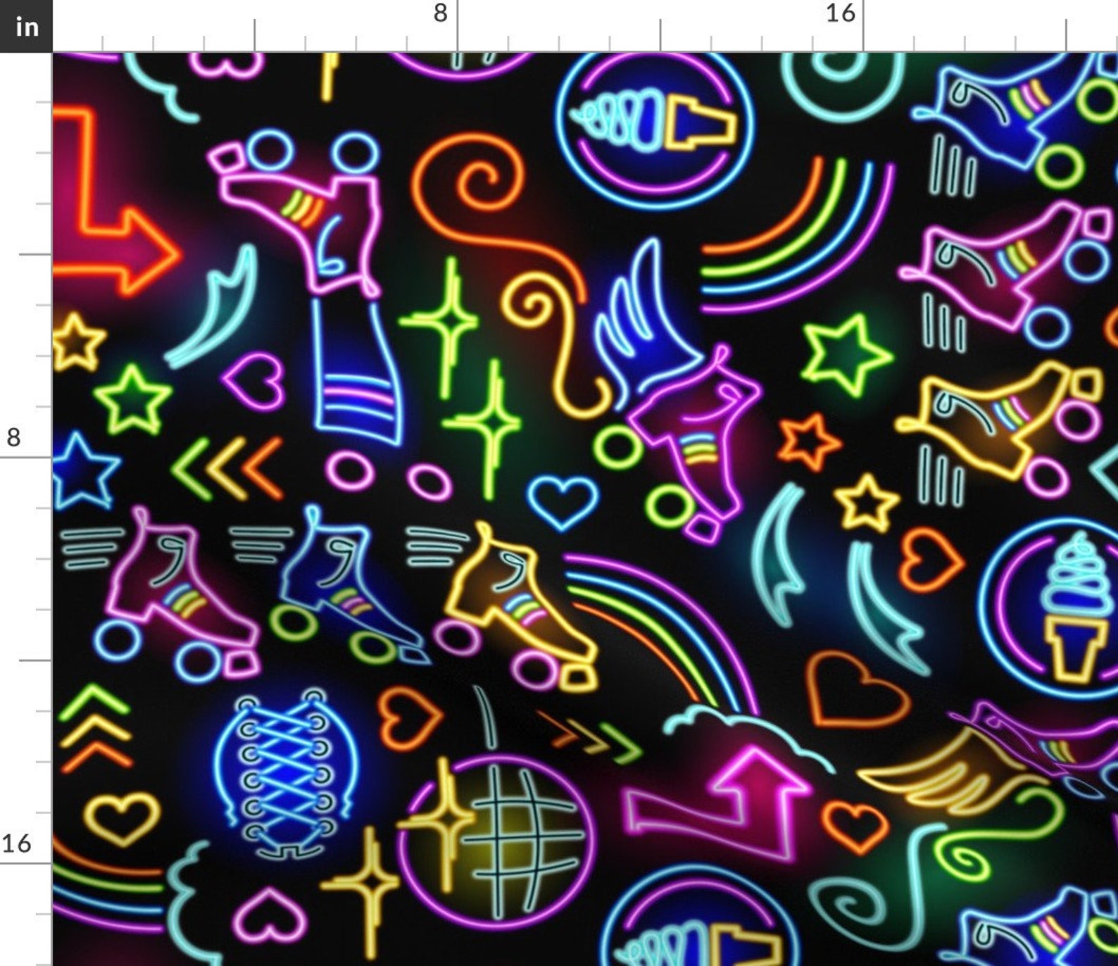 80 S Neon Lights Retro Fabric Neon Sign Roller Skate - Etsy