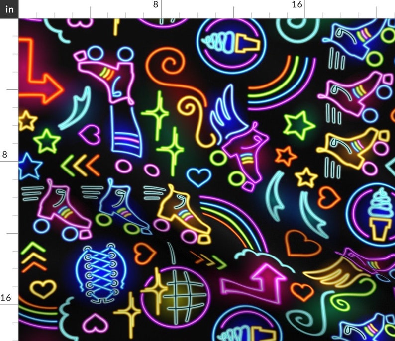 80 S Neon Lights Retro Fabric Neon Sign Roller Skate - Etsy