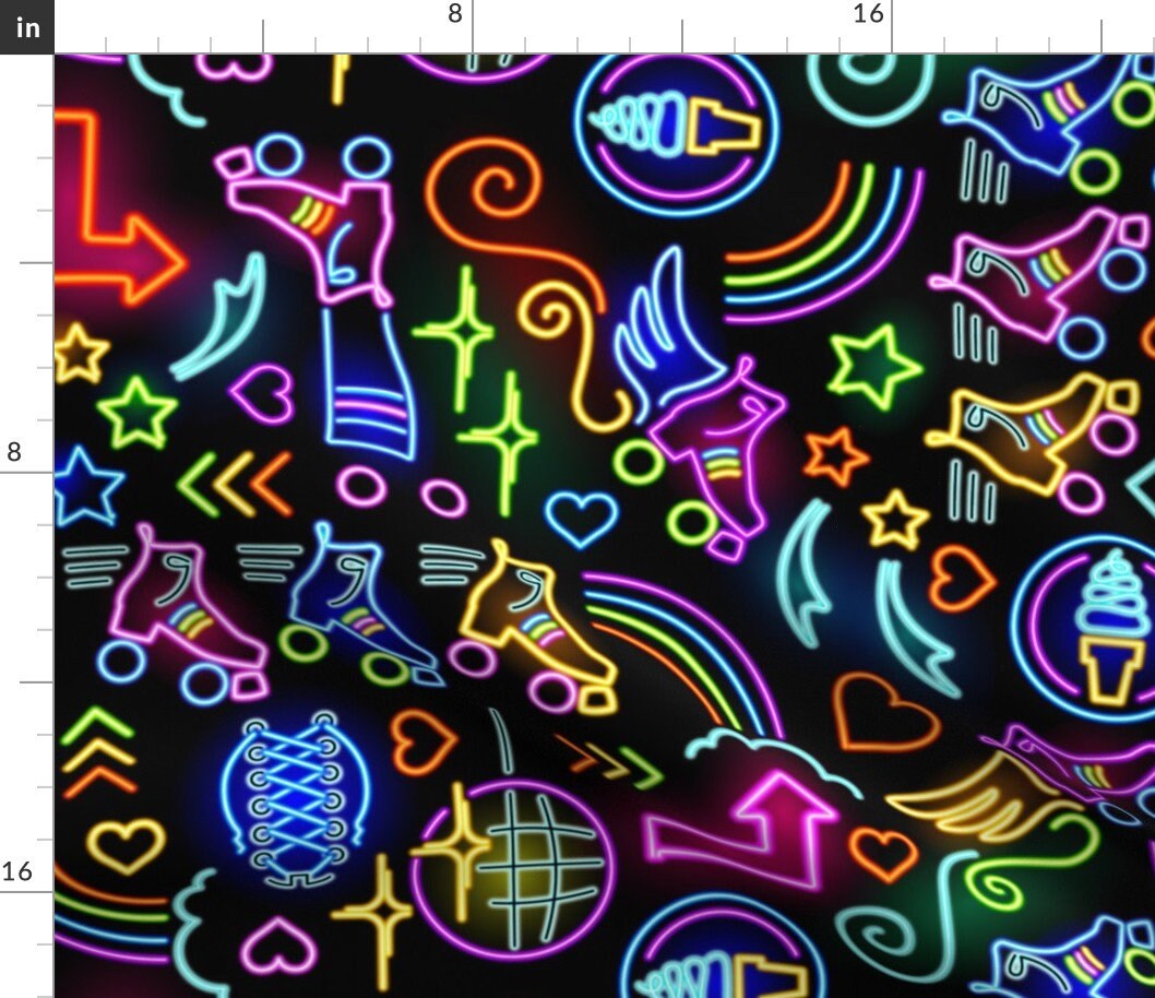 80 S Neon Lights Retro Fabric Neon Sign Roller Skate - Etsy