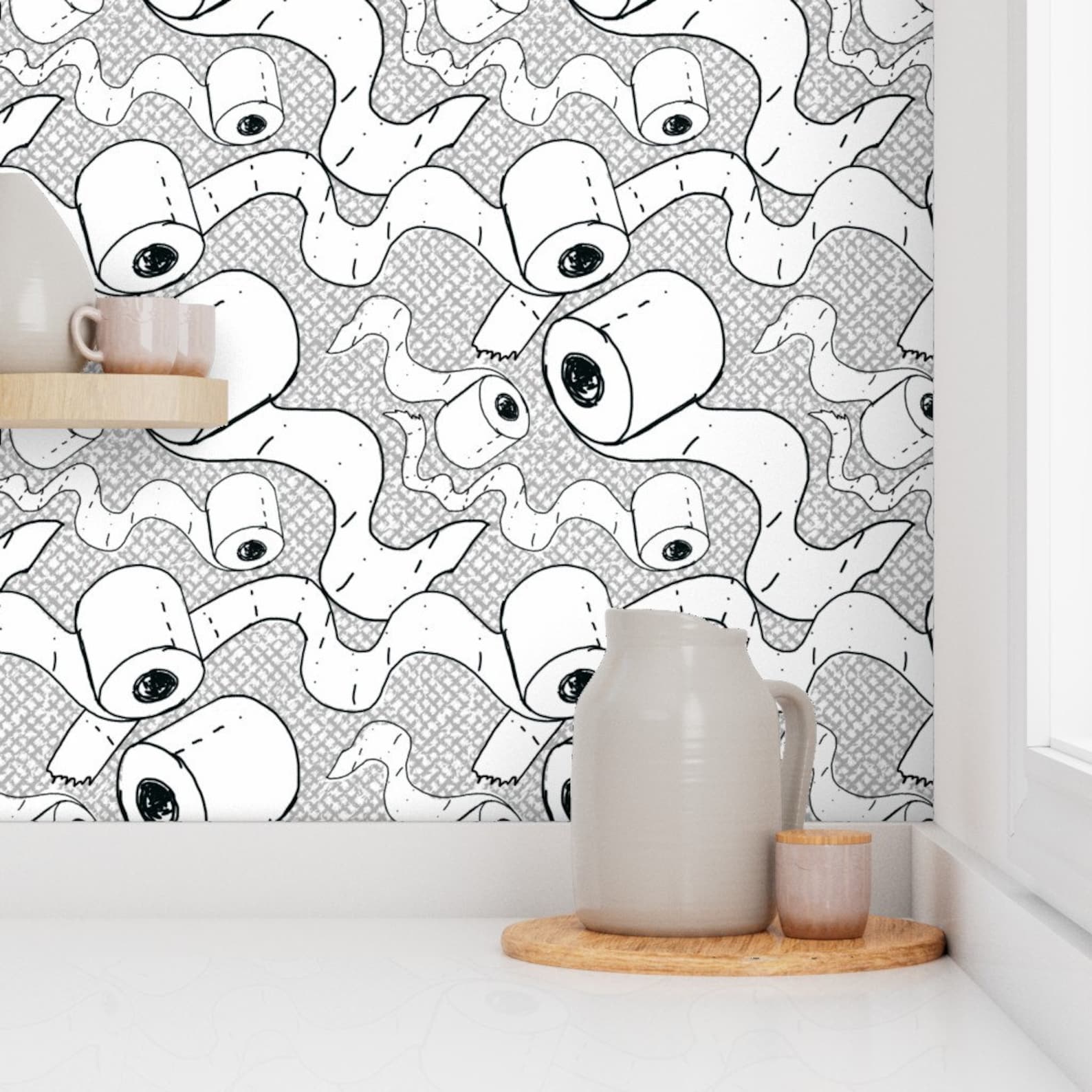 Toilet Paper Wallpaper Toilet Paper Fight by Abbieuproot - Etsy