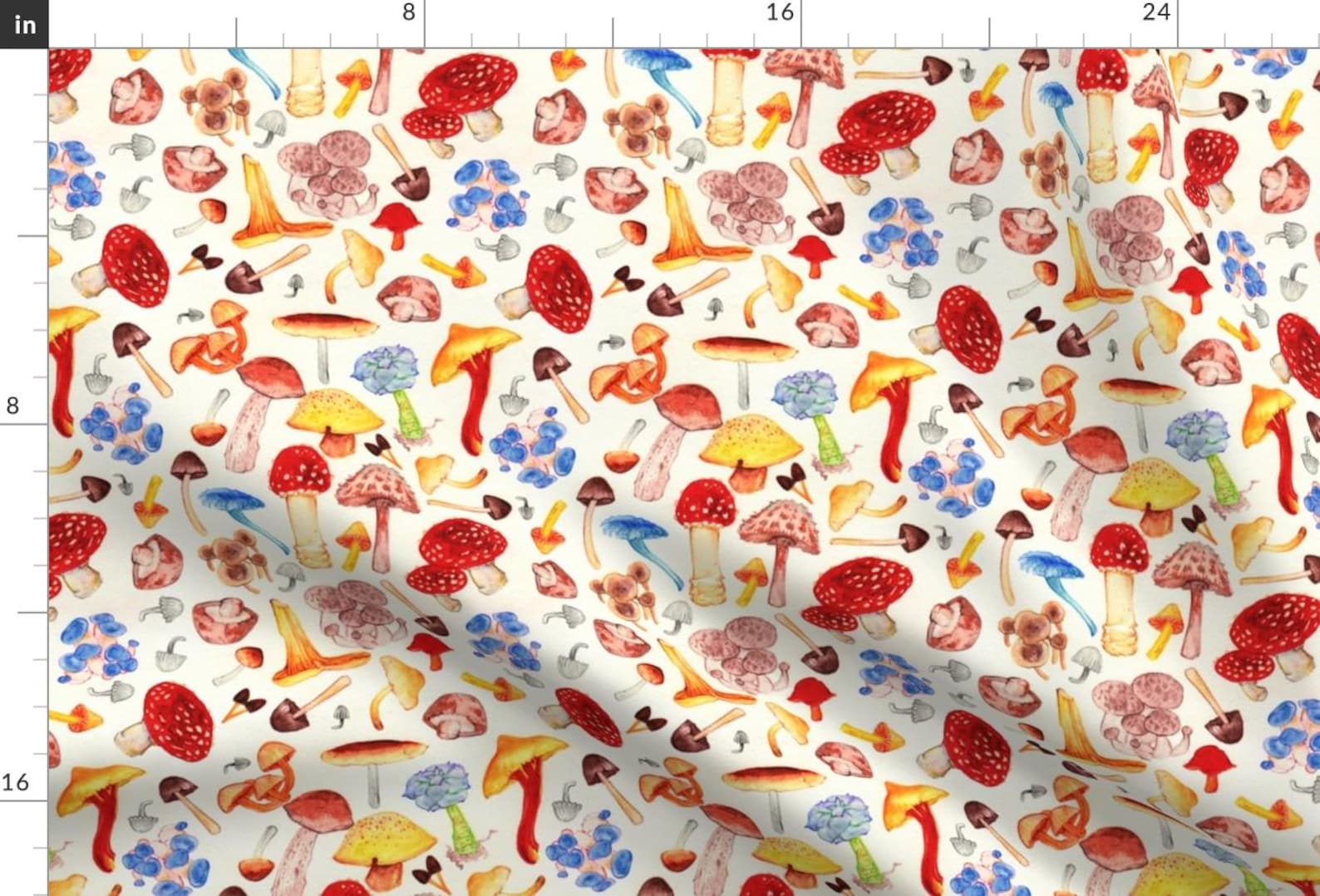 Mushroom Fabric - Lots of Mushrooms and Succulent by Jadegordon ...