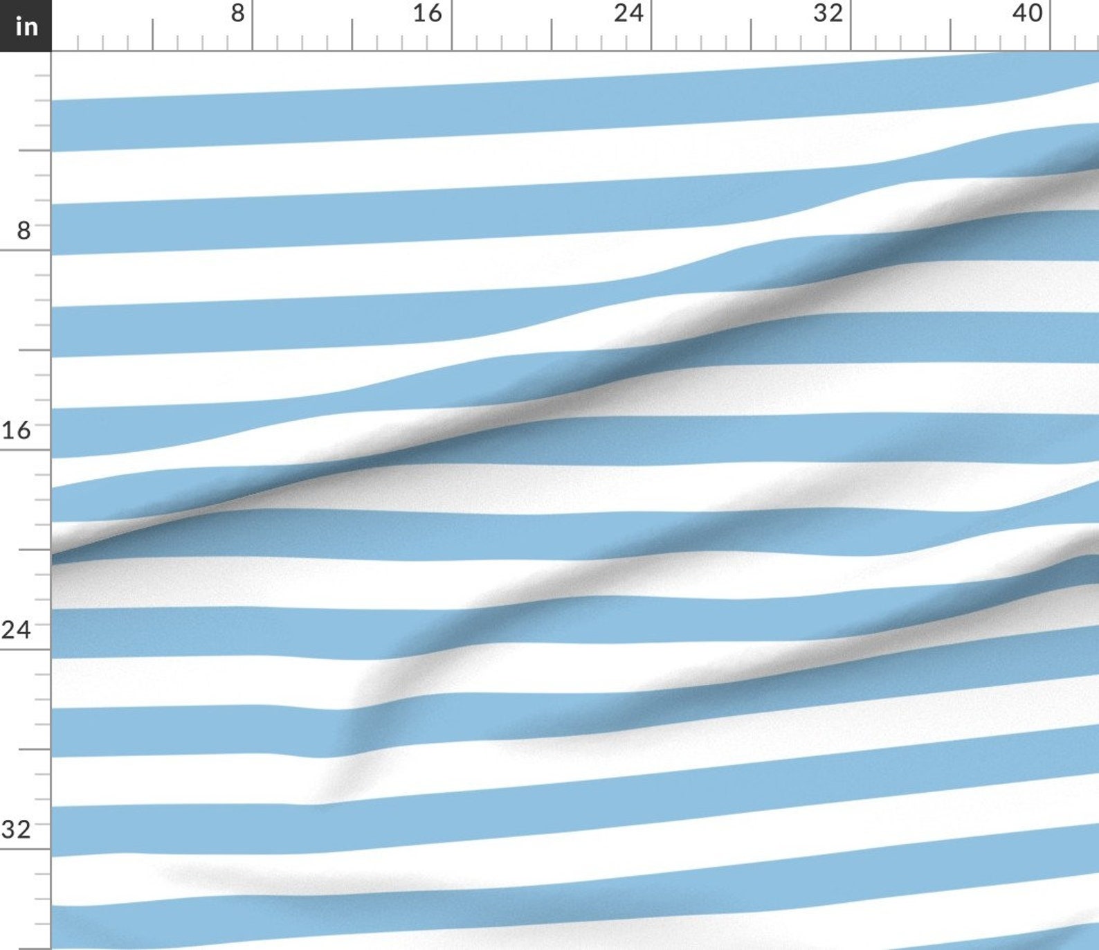 Preppy Stripes Fabric Sky Blue Wide Stripes by Sweetzoeshop - Etsy