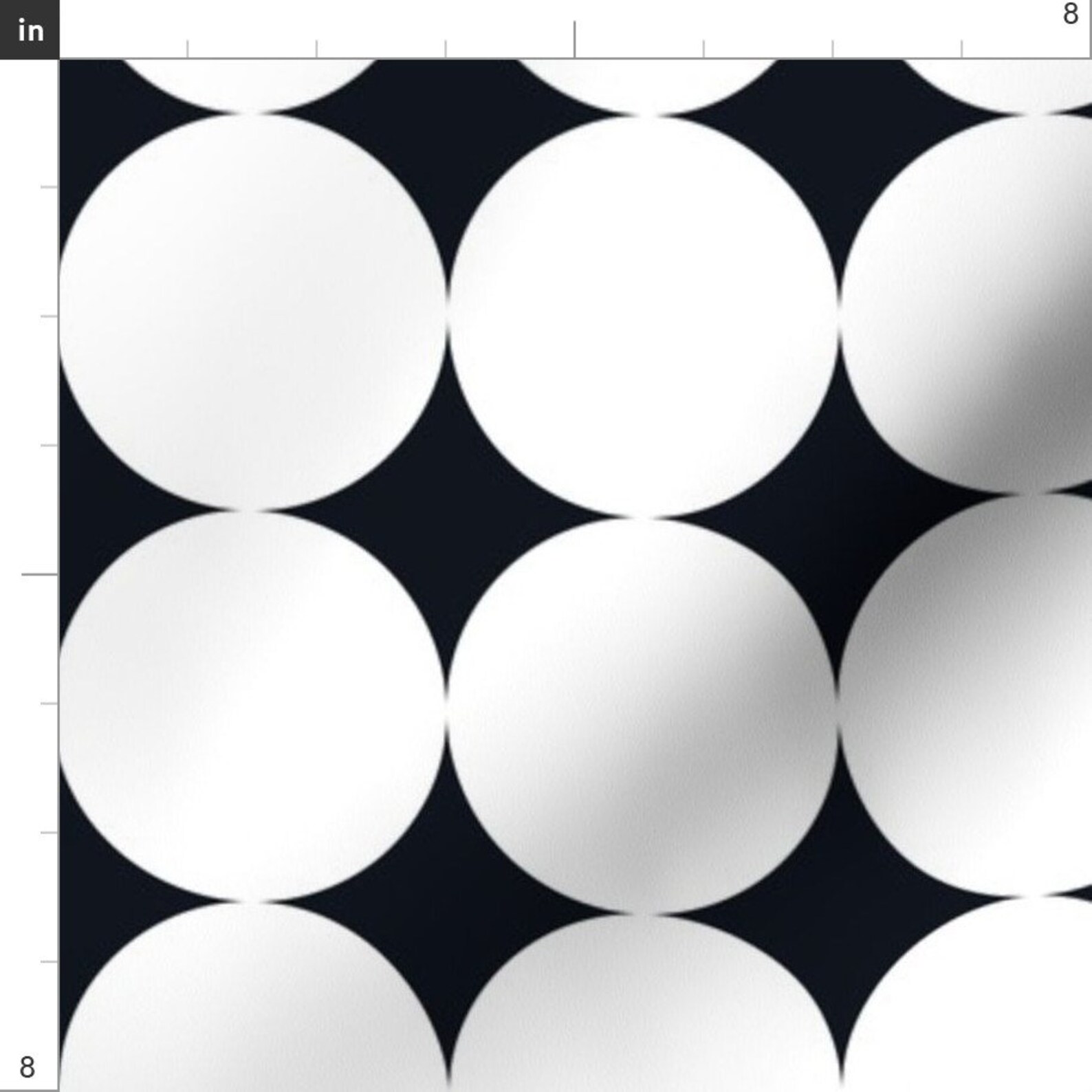 Jumbo Polka Dots Fabric polka Dot White on Black by - Etsy