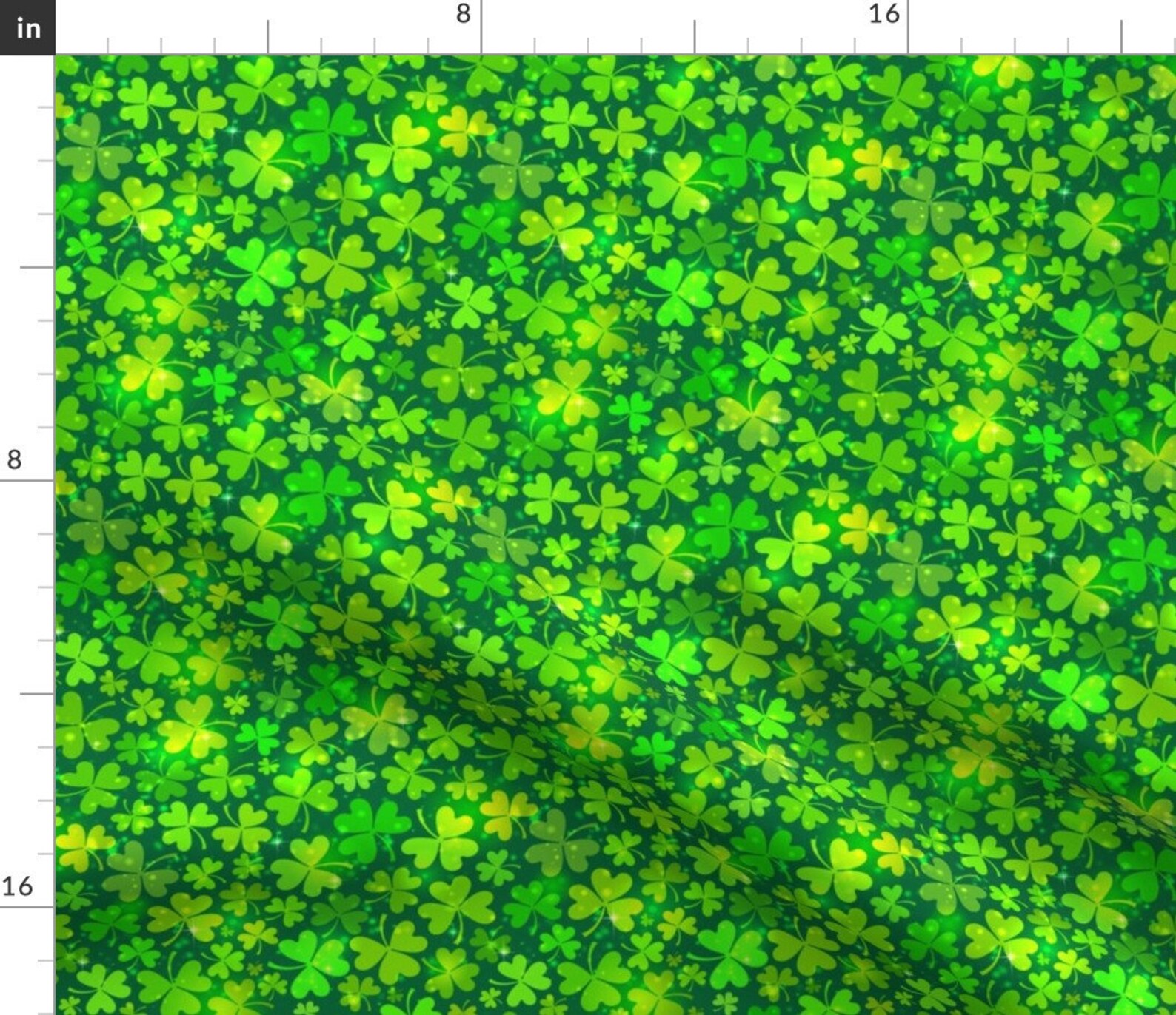 Clover Fabric Green Magic Clovers Pattern by Art of Sun - Etsy