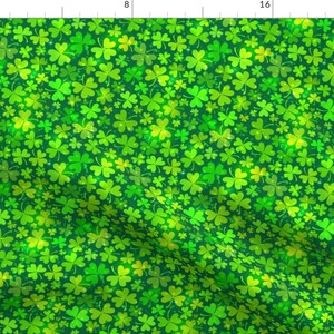 Clover Fabric Green Magic Clovers Pattern by Art of Sun | Etsy