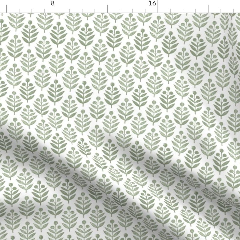 Green Block Print Fabric - Etsy