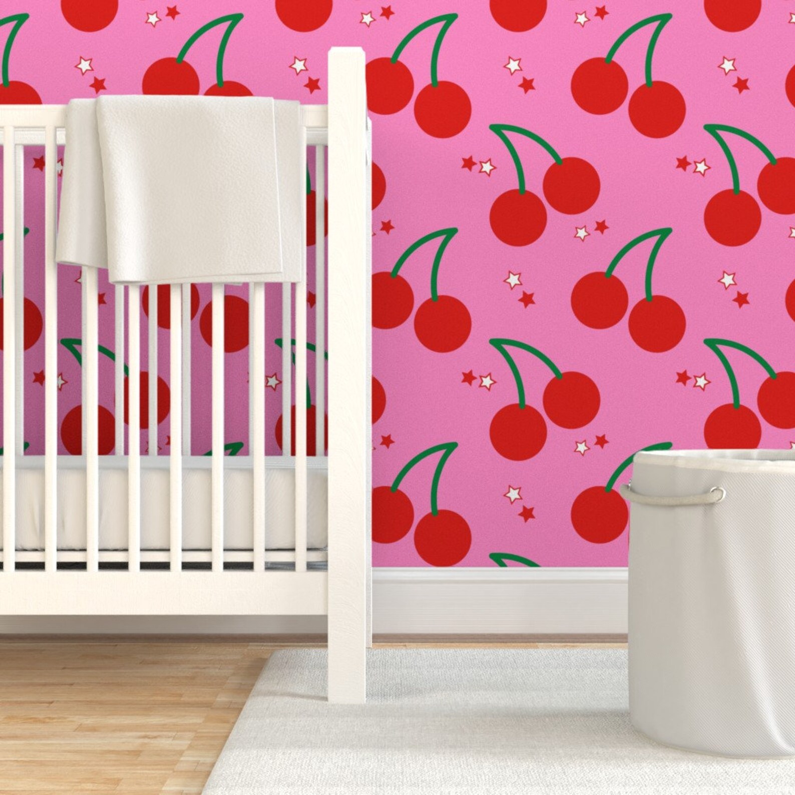 Pink Wallpaper Cherry Bomb by Circa78designs Pink Cherries - Etsy