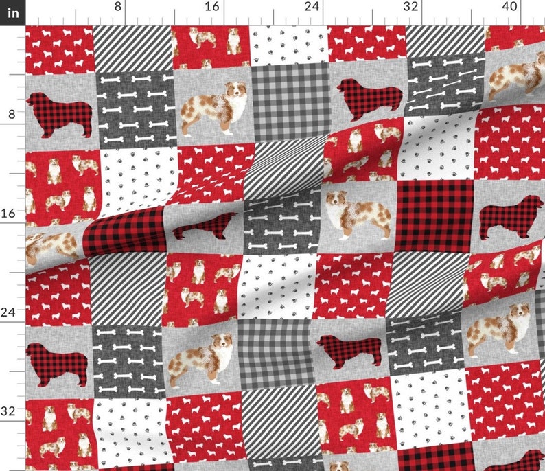 Australian Shepherd Fabric Australian Shepherd Red Merle - Etsy