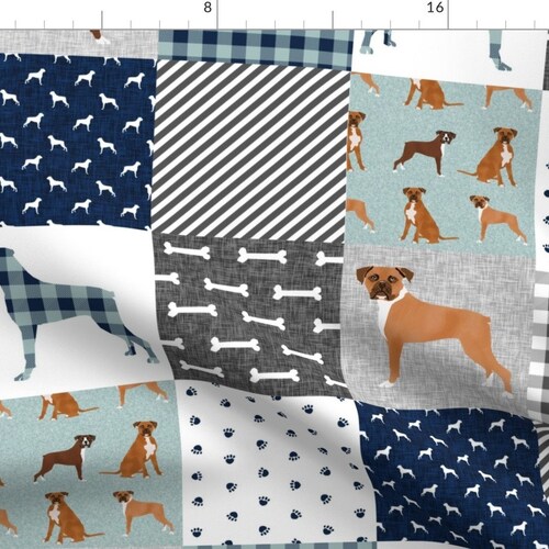 Boxer Dog Fabric Boxer Pet Quilt A Dog Breed Nursery - Etsy