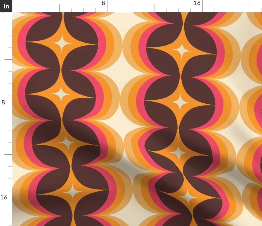 Pink Vintage Fabric 70's Retro by Annhurleydesign - Etsy