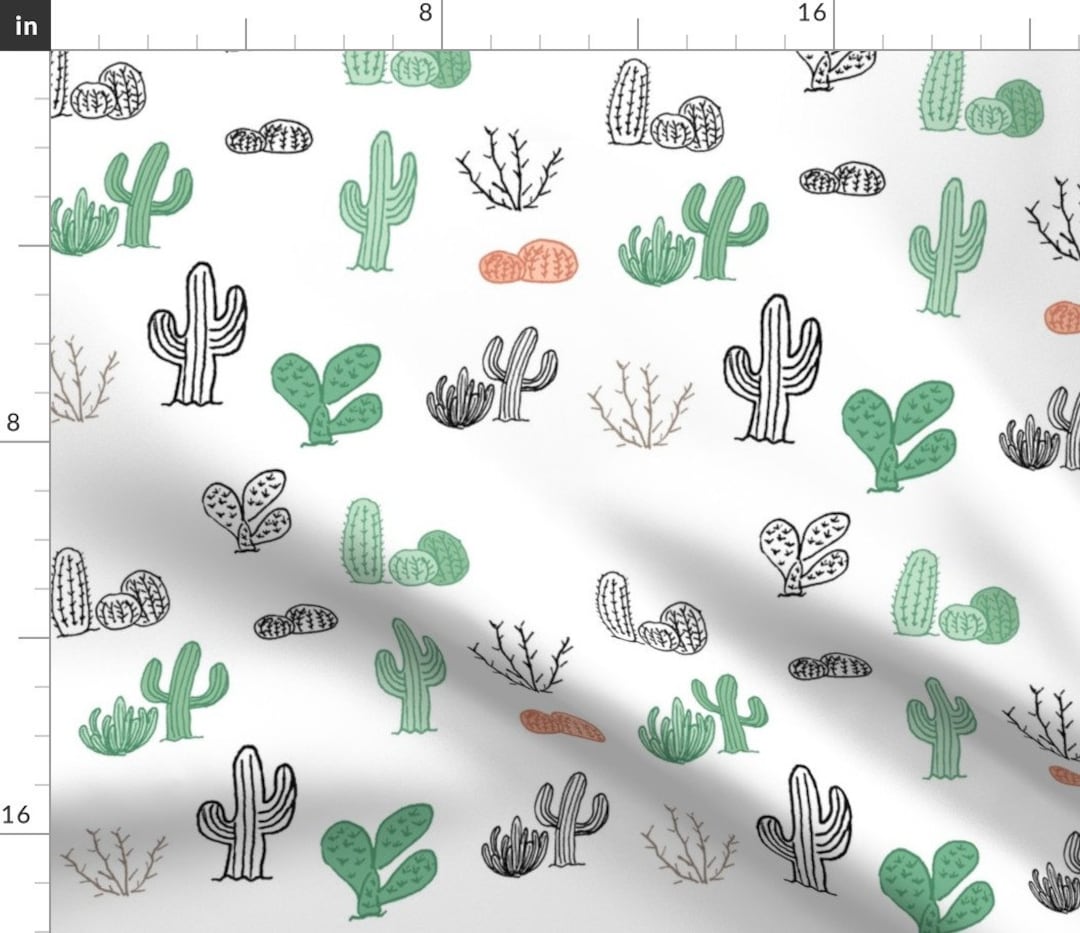 Cactus Fabric Cactus Doodles by Hipkiddesigns Cactus Southwest Desert ...
