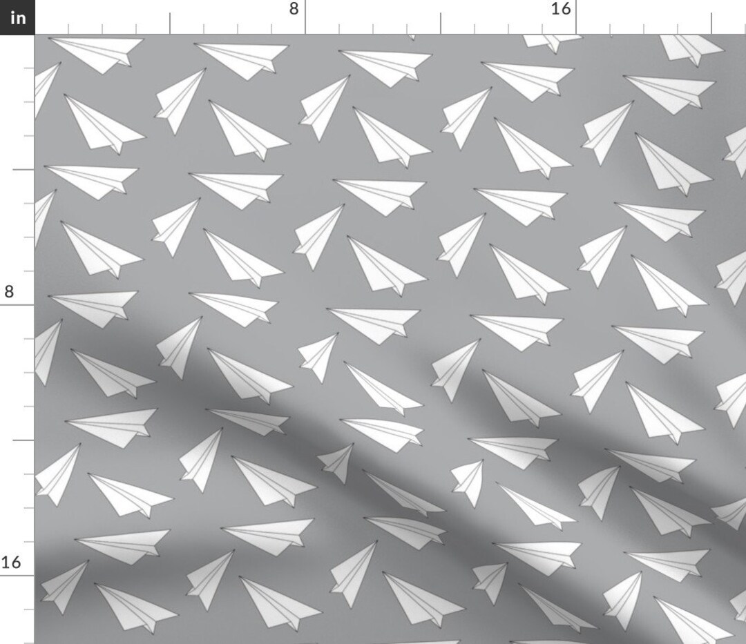 Gray Airplanes Fabric Paper Planes Grey by Elvelyckan Kids School Paper ...