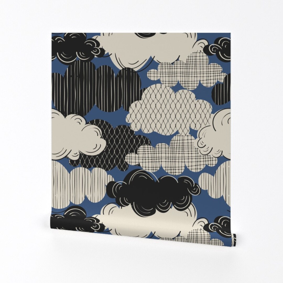 Graphic Clouds Wallpaper Autumn Clouds by Claudias_design - Etsy