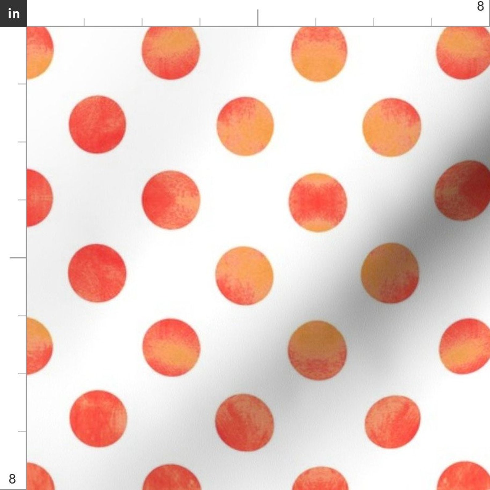 Orange Polka Dot Fabric Watercolor Polka Dots in Orange - Etsy