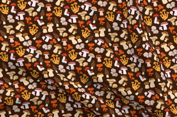Mushroom Fabric Mushrooms By Sandityche Mushroom Woodland | Etsy