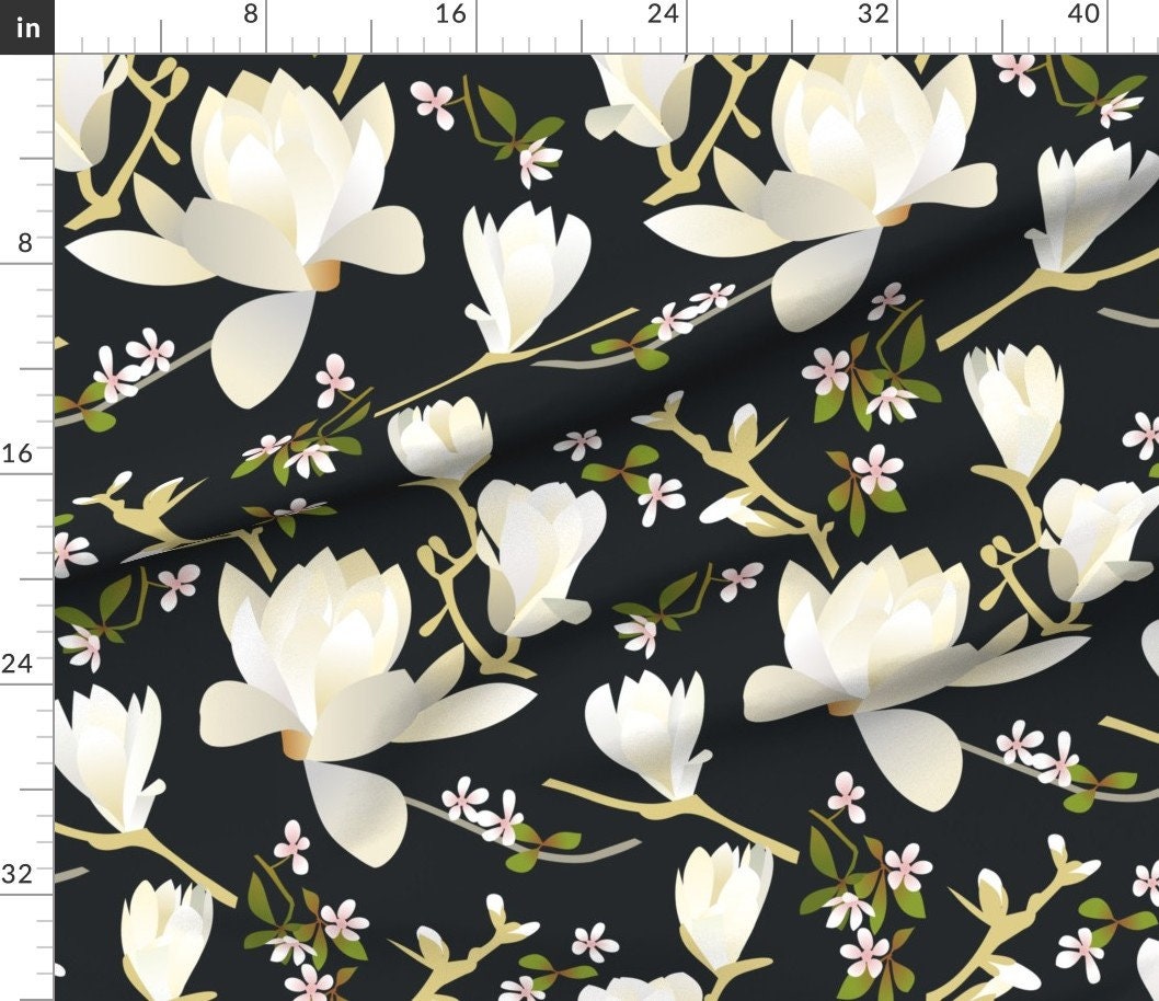 Magnolia Fabric Magnolia Blooms by Amy Maccready Magnolia - Etsy