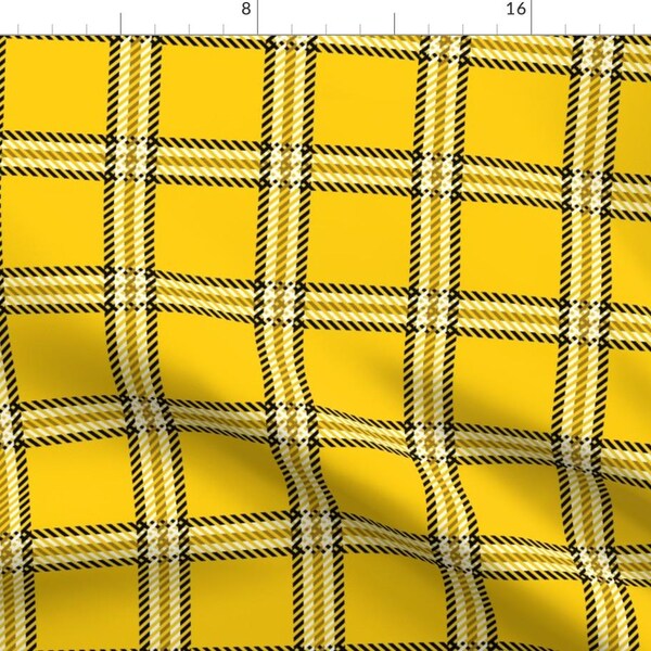 Yellow Plaid Fabric - Etsy