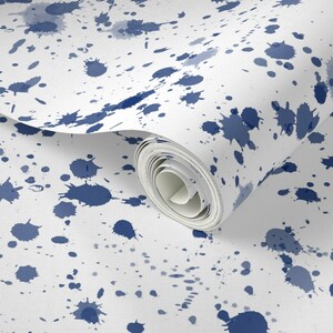 Ink Splatter Wallpaper Splat in Indigo by Danika Herrick Blue Ink ...