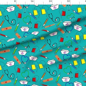 Nurse Fabric Nurse Theme by Hot4tees Bgyahoo Com Nurse - Etsy