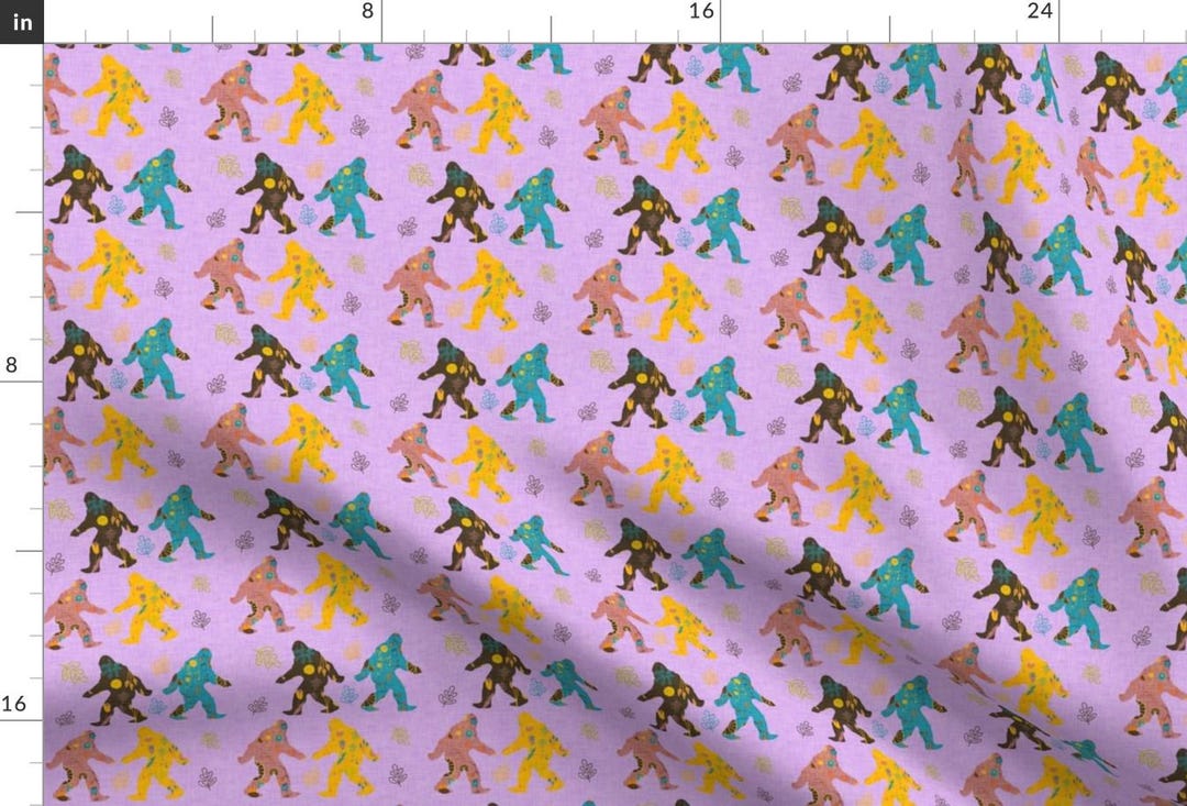 Purple Bigfoot Fabric - Bigfoot Mauve by Bruxamagica - Flower Floral ...