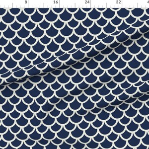 Scallop Fabric Fish Scales Navy by Holli Zollinger Fish Scale Nautical ...